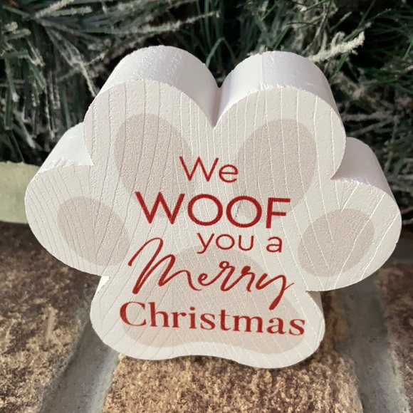 Accents | New Christmas Holiday Farmhouse Pet Dog Paw Pet Sign | Poshmark